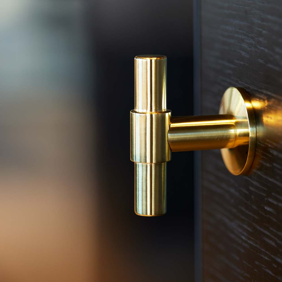 Knop T Uniform - Messing | Beslagonline.nl