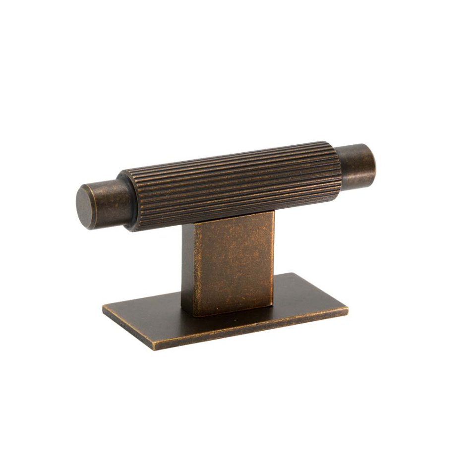 Knop T Arpa/Achterplaat - Antiek Messing | Beslagonline.nl